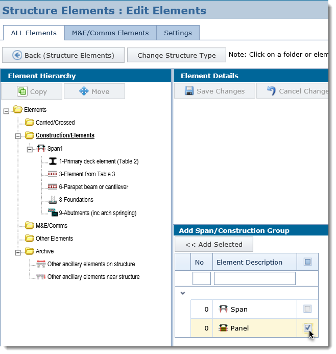 Elements 9 - Adding a Secondary Element Listing to a Structure